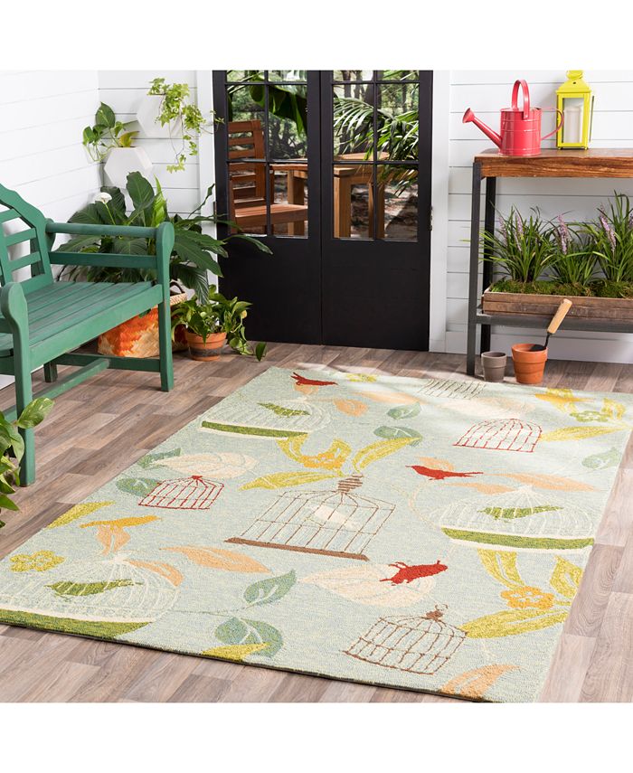 Surya Rain RAI-1128 Sage 9' x 12' Area Rug, Indoor/Outdoor - Macy's