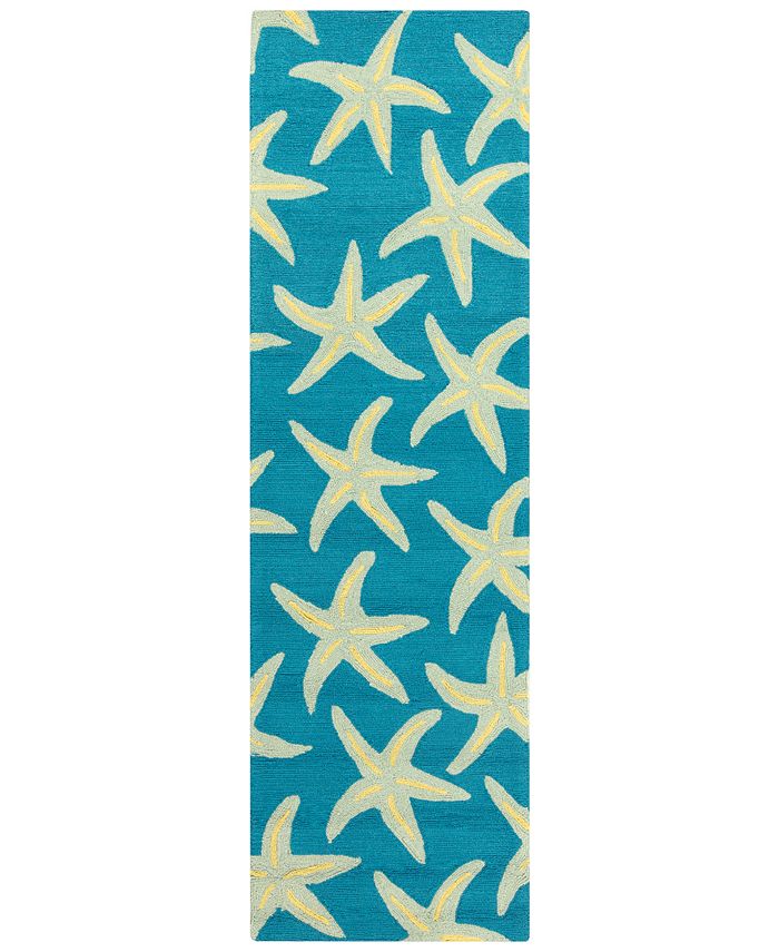Surya Rain RAI-1137 Bright Blue 2'6" x 8' Runner Area Rug, Indoor ...