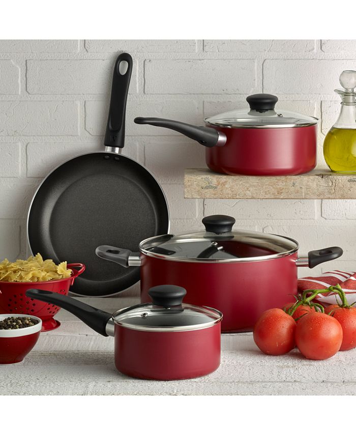 WearEver Complete Red Nonstick 10-pc. Cookware Set - Macy's