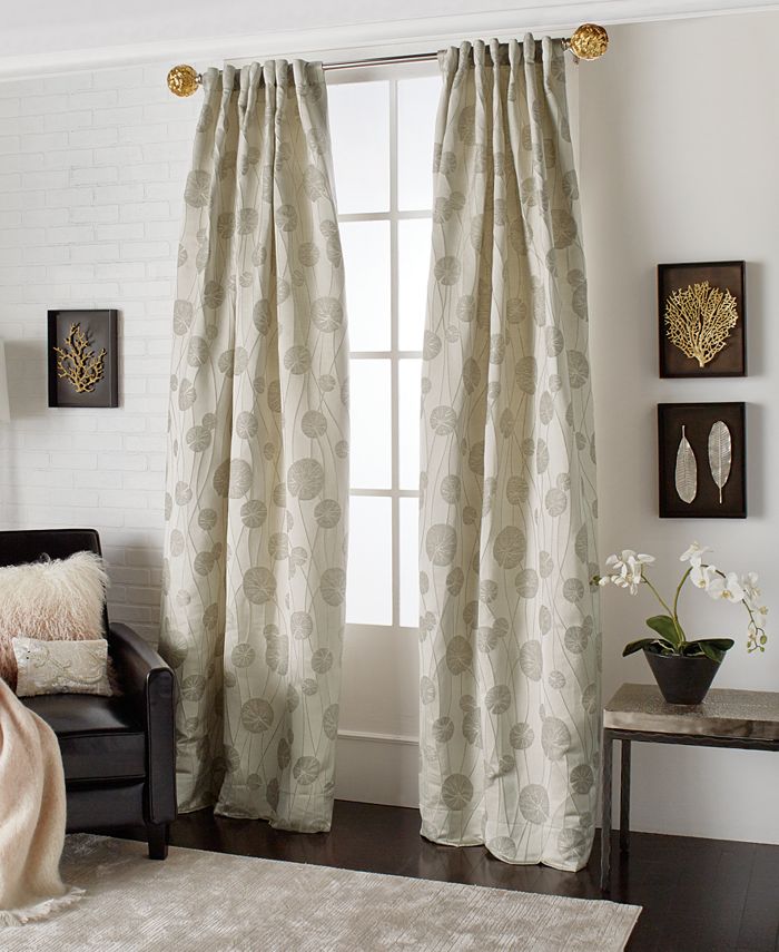 Michael Aram 50" x 96" Metallic Lily Pad Curtain Panel - Macy's