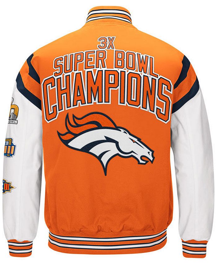 Authentic NFL Apparel Men's Denver Broncos Home Team Varsity Jacket ...