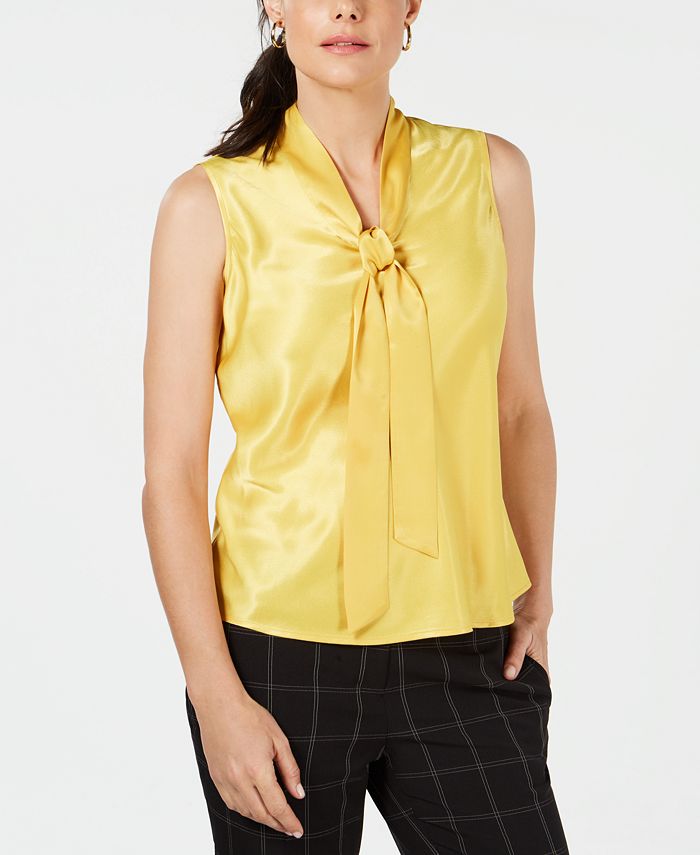 Kasper Size Bow-Tie Top - Macy's