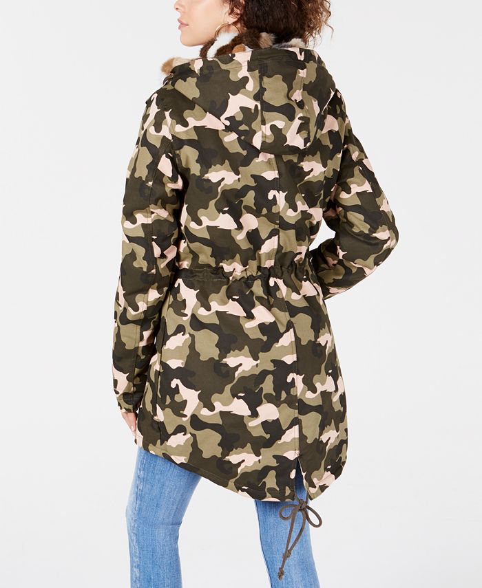Reason Camo-Print Faux-Fur Anorak - Macy's