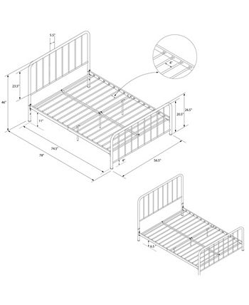 Novogratz Collection Novogratz Bellamy Full Metal Bed - Macy's
