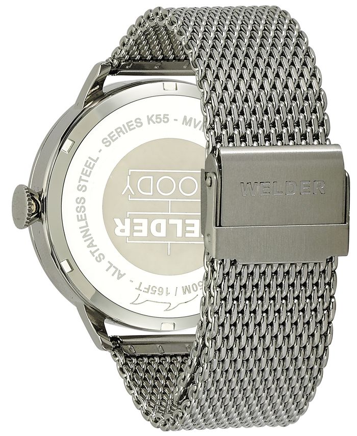 WELDER Men's Stainless Steel Mesh Bracelet Watch 45mm - Macy's