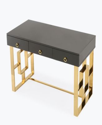 Audrey Grey Lacquer Desk - Macy's