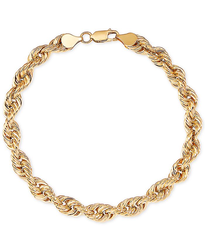 Italian Gold Rope Chain Bracelet in 10k Gold - Macy's