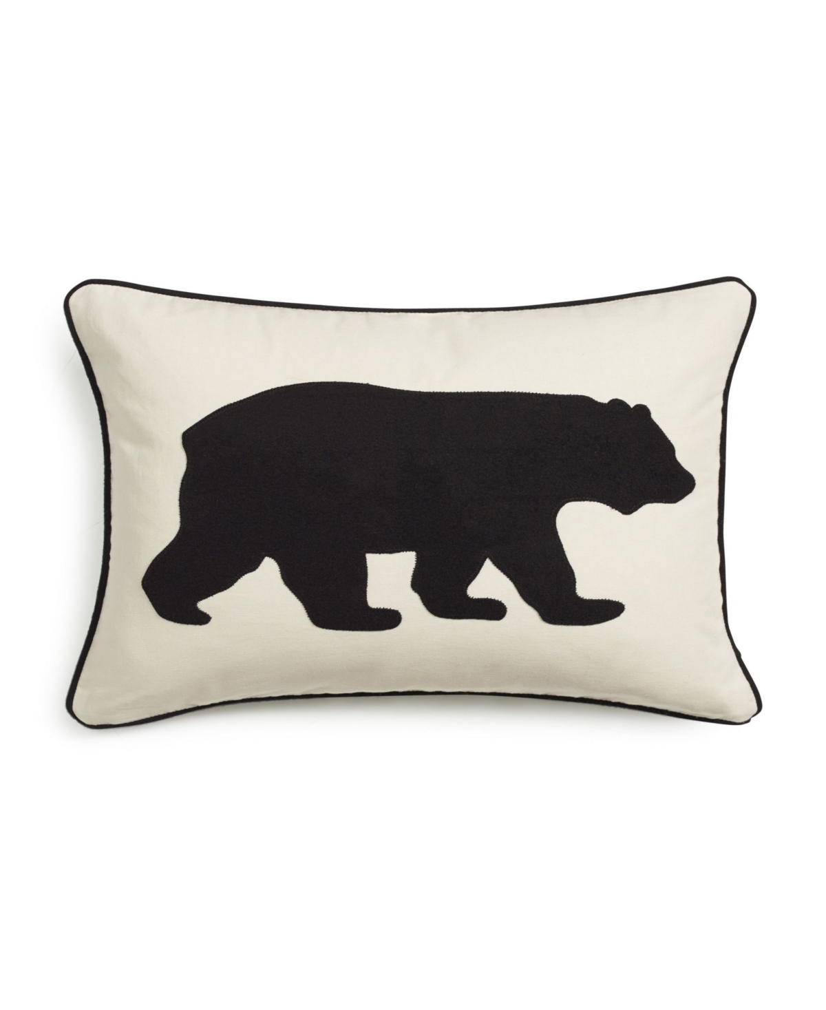 Click here for Eddie Bauer Bear Applique Grey Felt Decorative Pil... prices