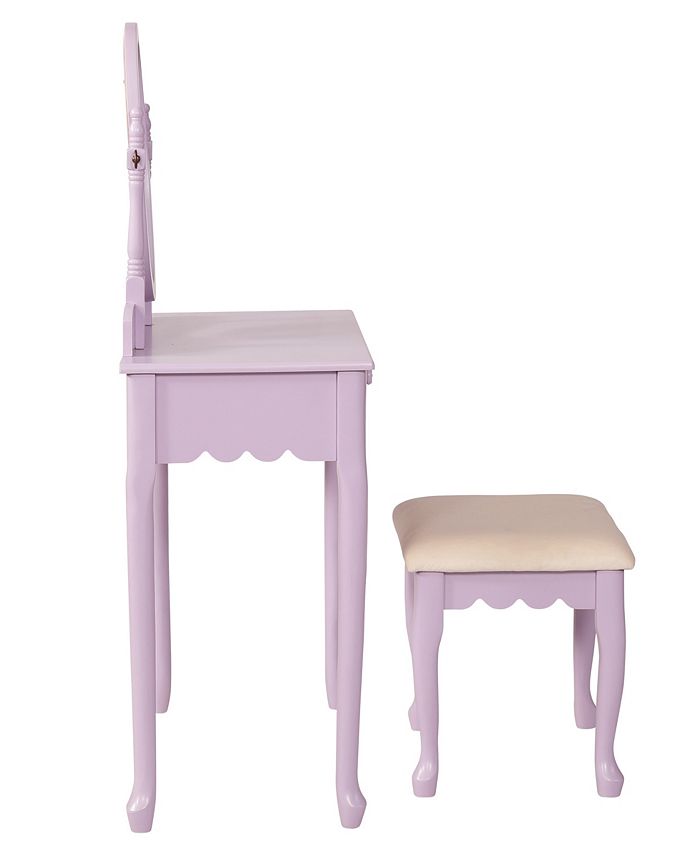 Linon Home Décor Ellie Lilac Youth Vanity Set - Macy's
