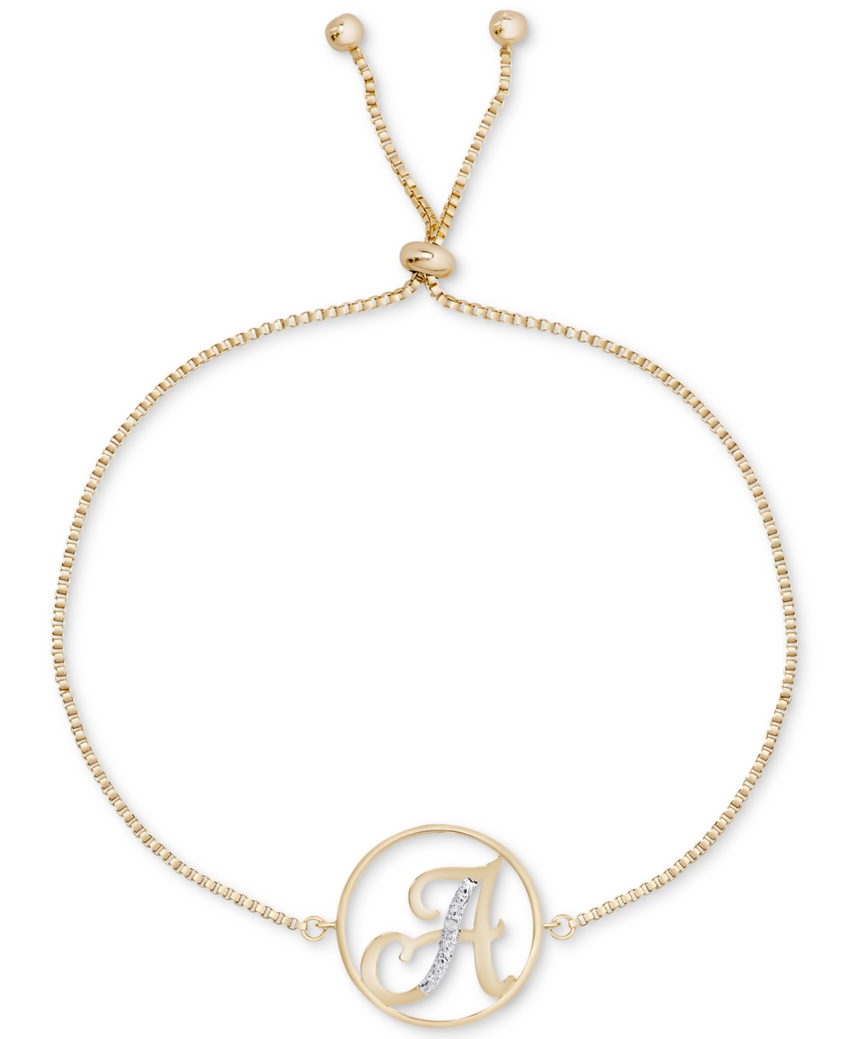 Click here for Diamond Accent Initial Bolo Bracelet in 18k Gold-P... prices