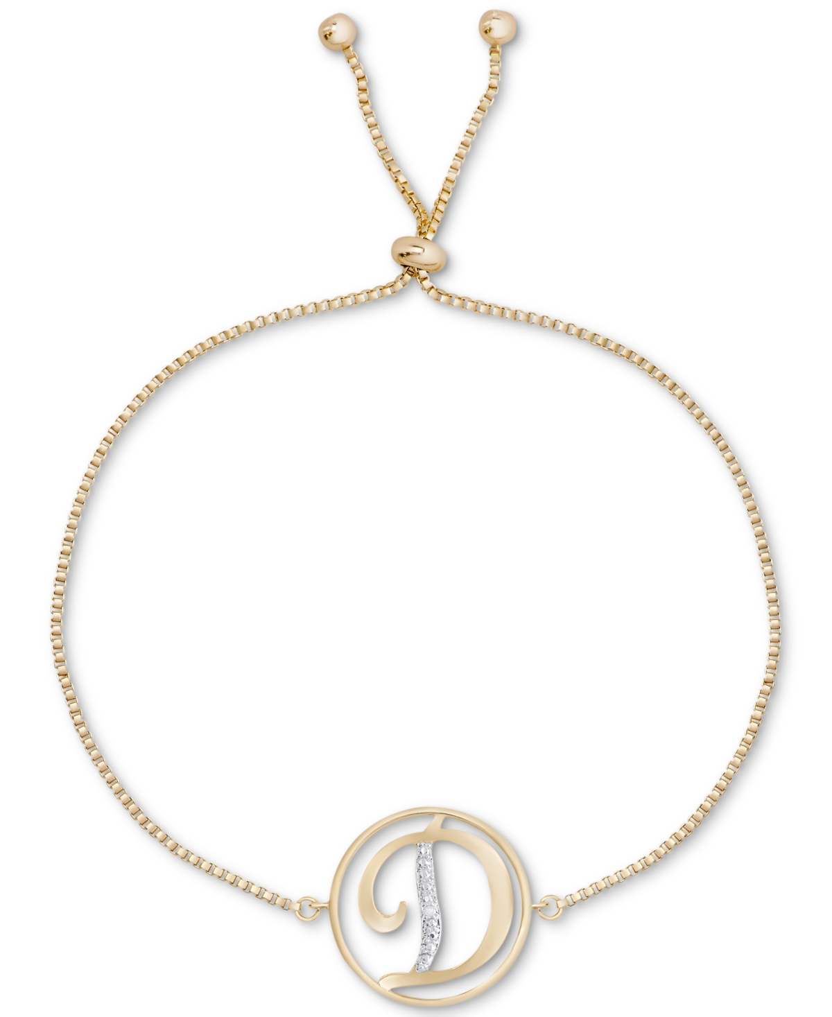 Click here for Diamond Accent Initial Bolo Bracelet in 18k Gold-P... prices