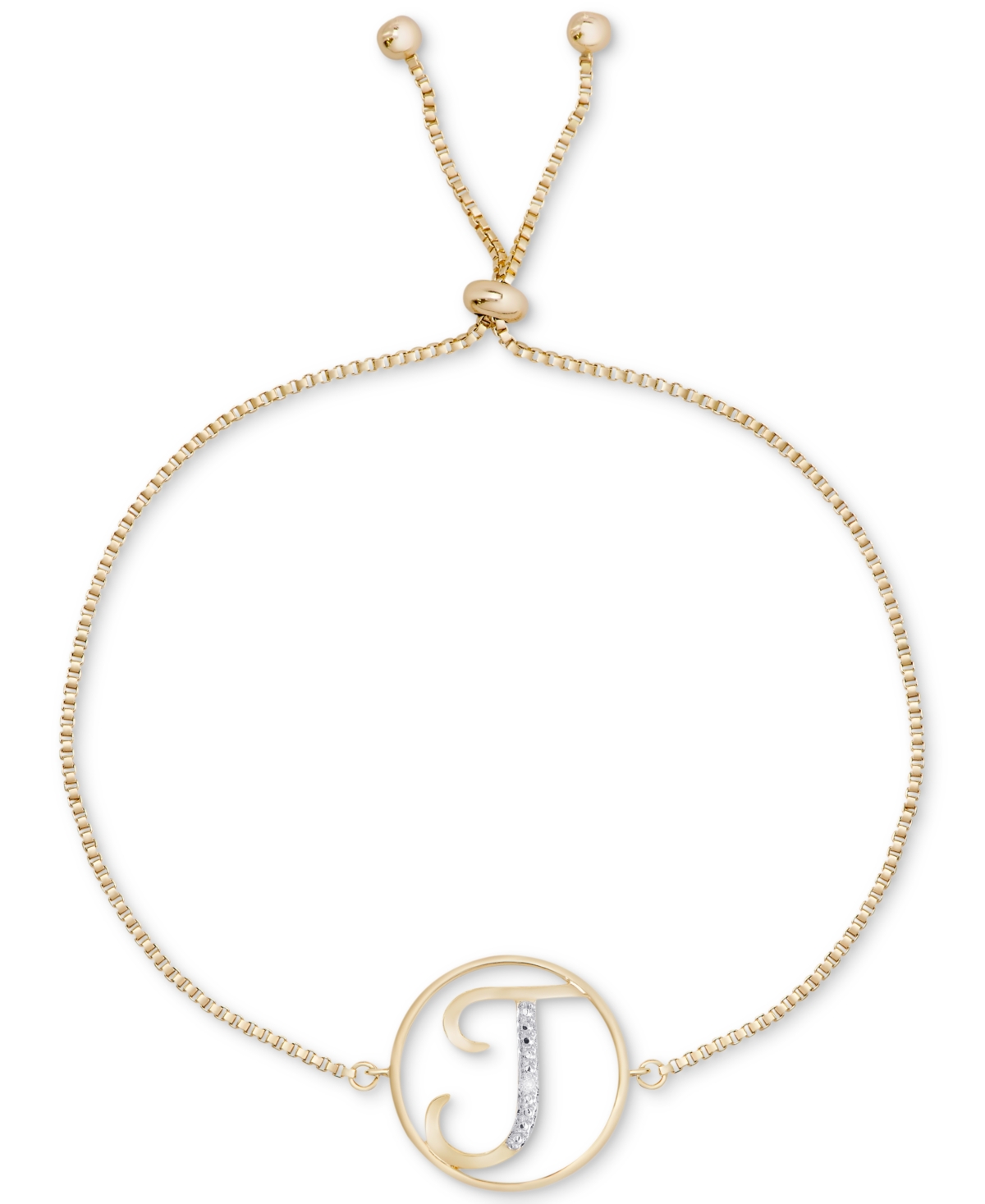 Click here for Diamond Accent Initial Bolo Bracelet in 18k Gold-P... prices