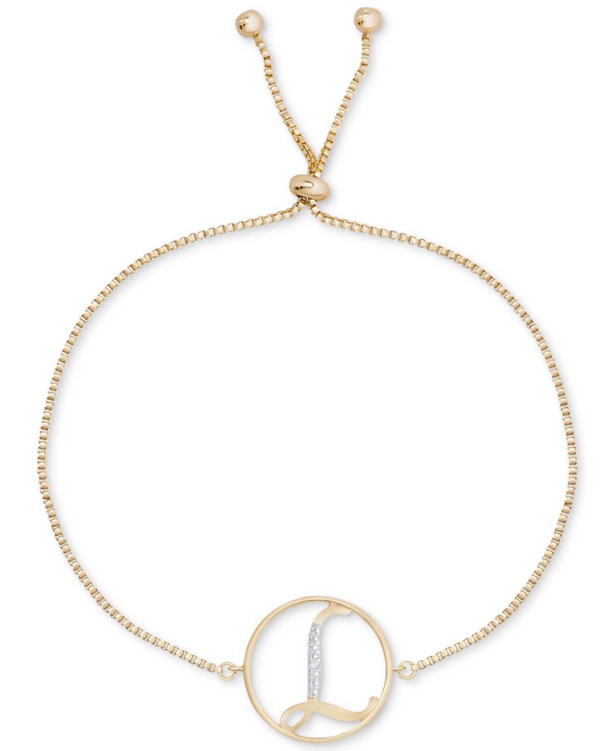 Click here for Diamond Accent Initial Bolo Bracelet in 18k Gold-P... prices