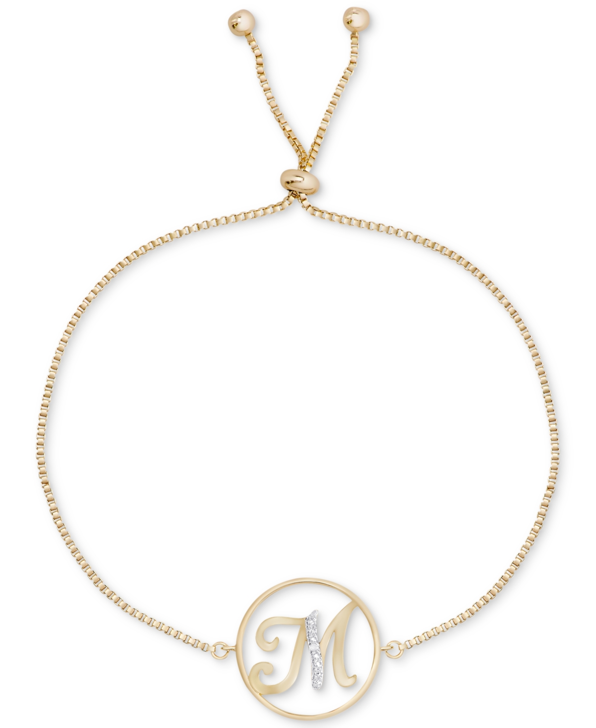 Click here for Diamond Accent Initial Bolo Bracelet in 18k Gold-P... prices