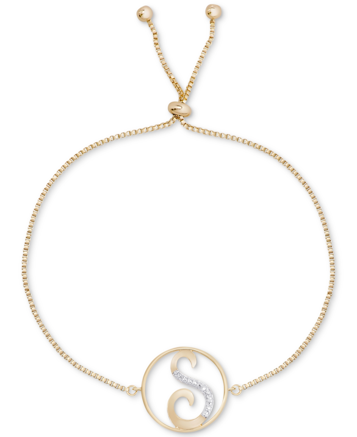 Click here for Diamond Accent Initial Bolo Bracelet in 18k Gold-P... prices