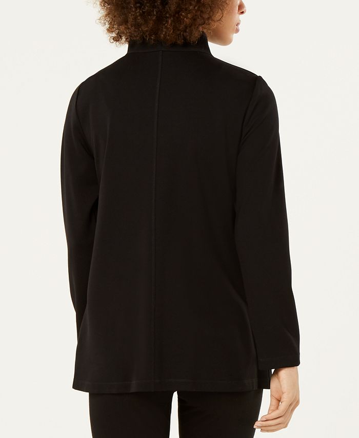Eileen Fisher Ponte Stand-Collar Zip-Up Jacket, Regular & Petite - Macy's