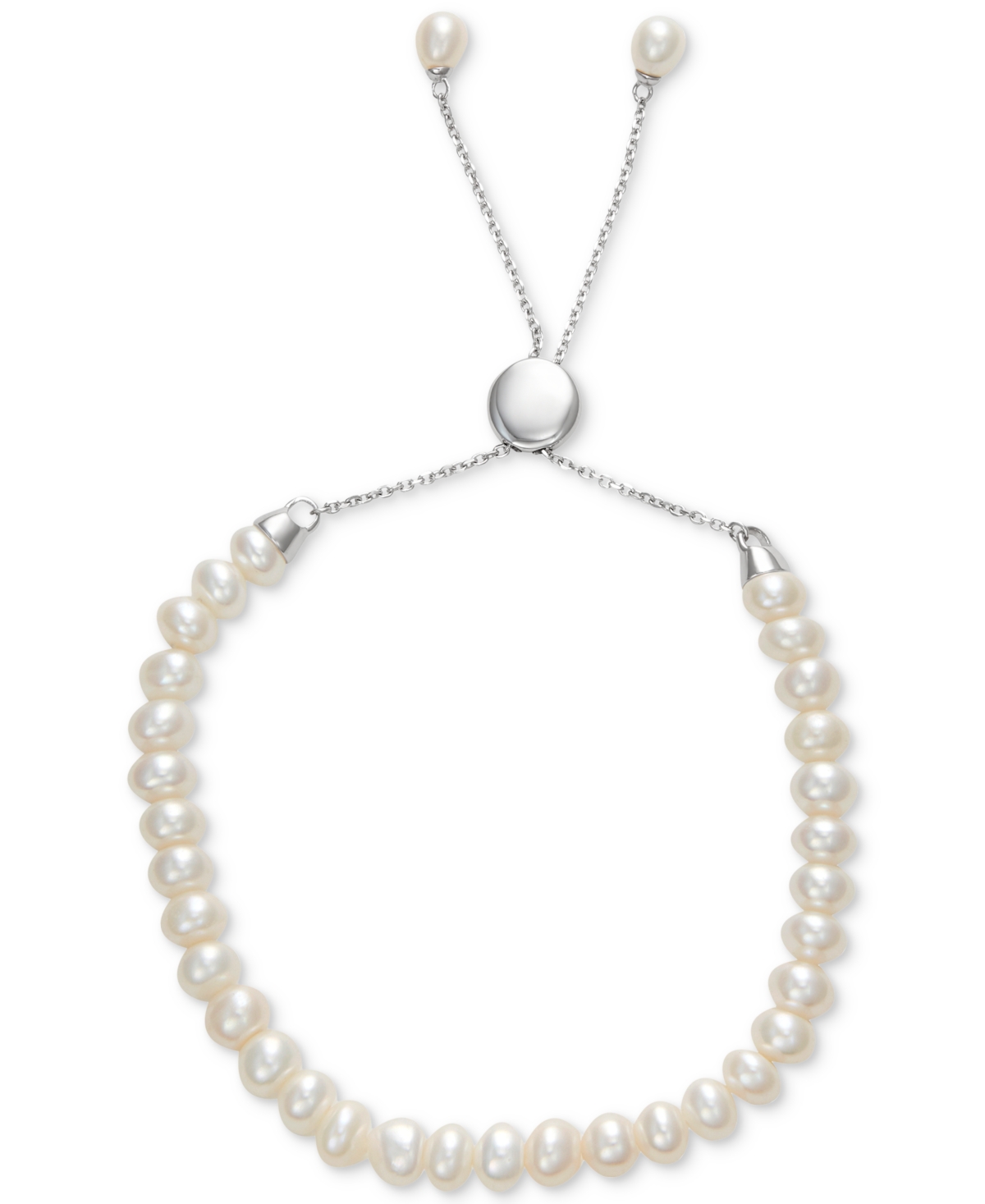 Click here for White Cultured Freshwater Pearl (6-1/2mm) Bolo Bra... prices