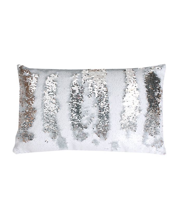 THRO Melody Mermaid Reversed To Shiny Metallic Faux Linen Pillow, 20" x ...