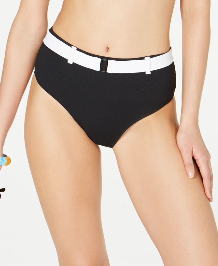 Volcom Juniors' Simply Rib Retro High-Waist Bikini Bottoms - Macy's