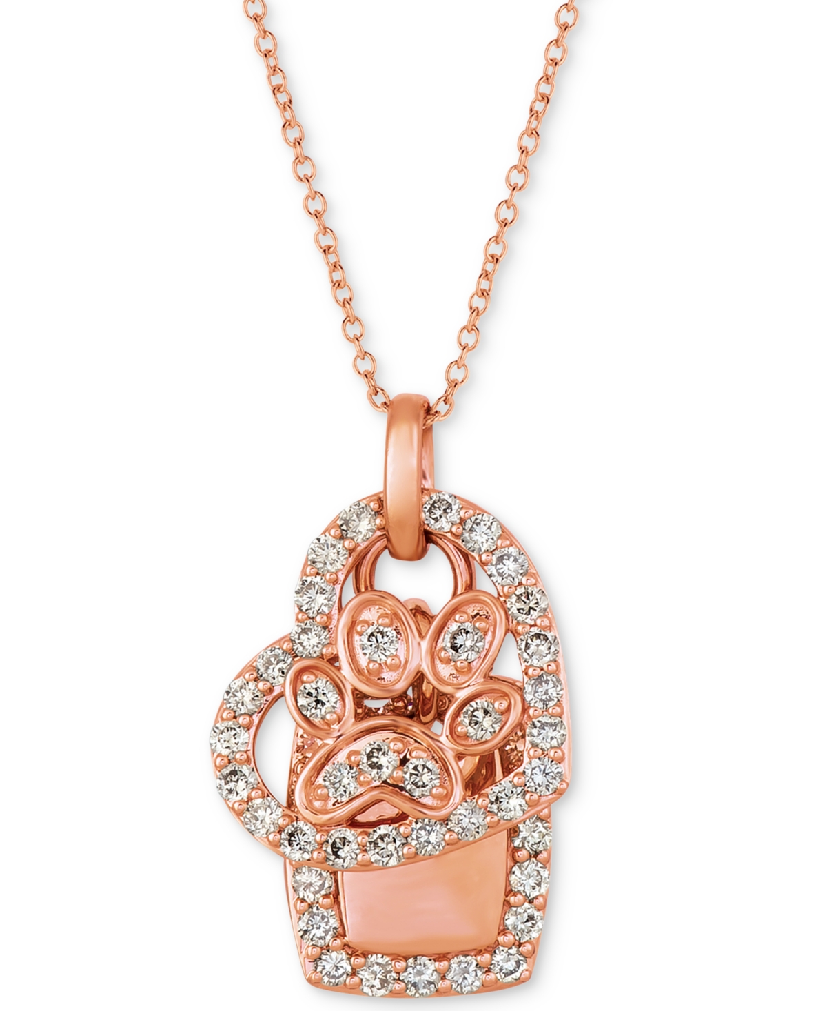 Click here for Le Vian Nude Diamond Dog Paw Heart 20 Pendant Neck... prices