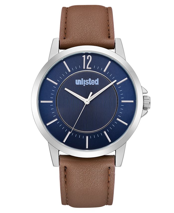 Unlisted Men's Brown Synthetic Leather Sport Watch, 44MM - Macy's