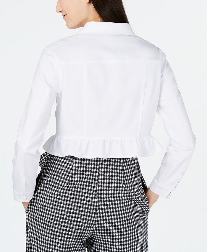 Calvin Klein Ruffle-Hem Jacket - Macy's