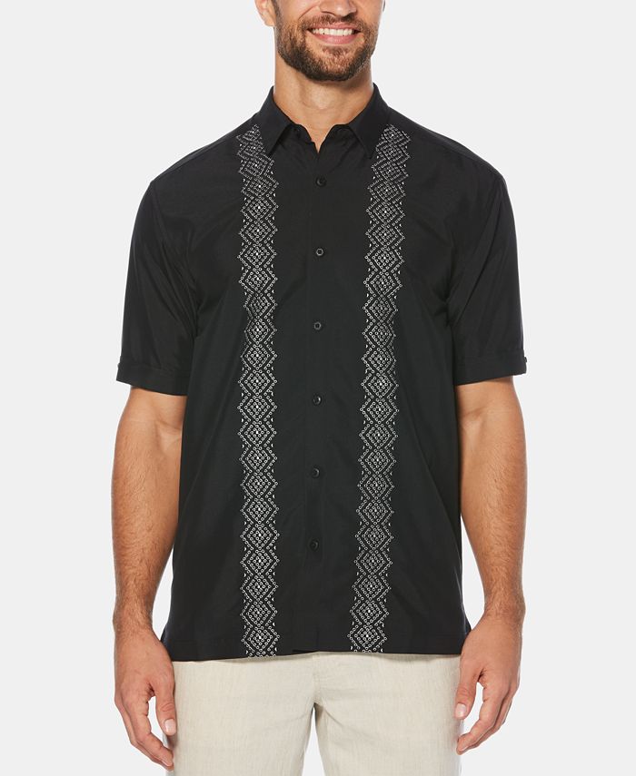 Cubavera Men's Embroidered Panels Short-Sleeve Shirt - Macy's