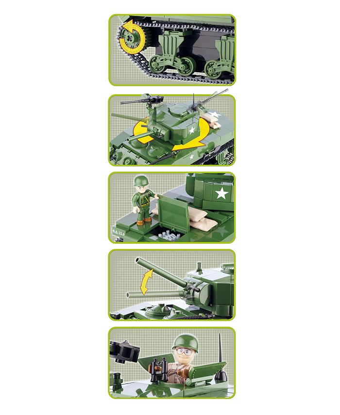 COBI Small Army WW Sherman M4A1 Tank Construction Blocks Building Kit ...