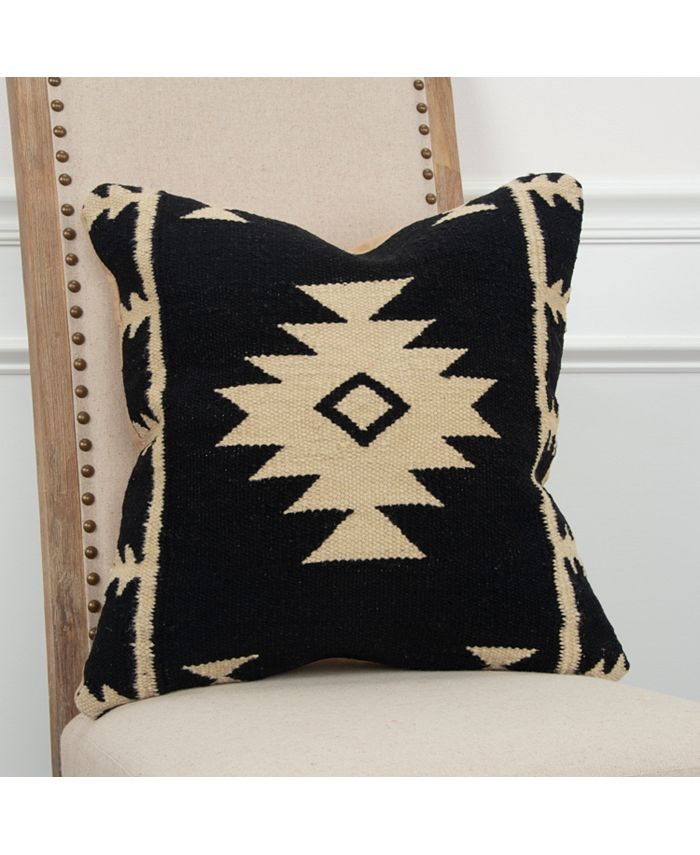 Rizzy Home 18" x 18" Stripes with Motif Accents Down Filled Pillow - Macy's