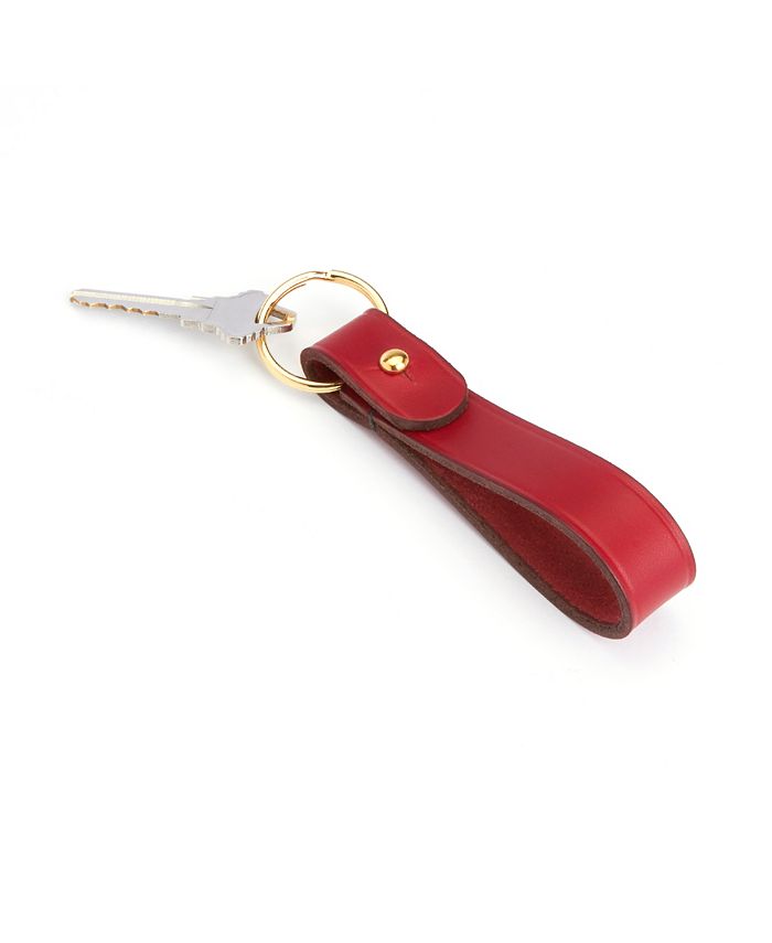 ROYCE New York Leather Loop Key Fob with Gold Hardware - Macy's