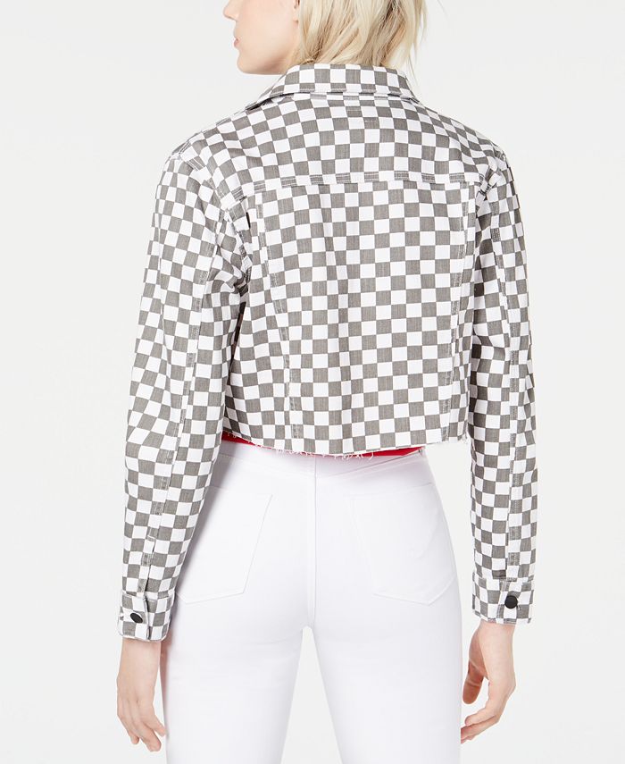 Dickies Cropped Checkered Denim Jacket - Macy's