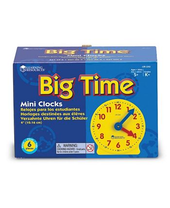 Learning Resources Big Time 4" Clock Set-6 Pieces - Macy's