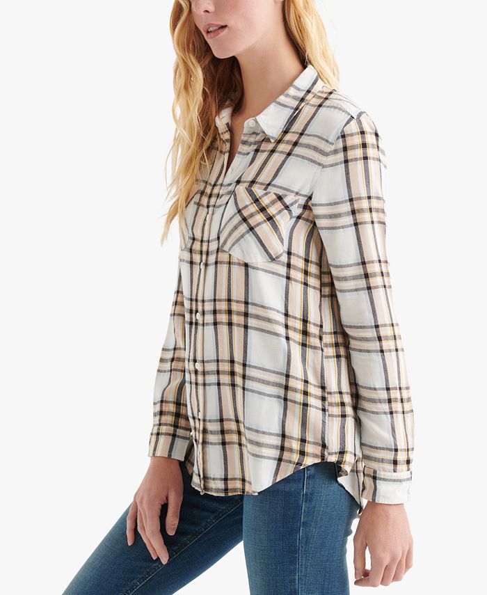 Lucky Brand Plaid Boyfriend Shirt - Macy's