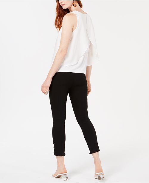 Bar III Mixed Media Split Back Tank Top, Created for Macy's & Reviews ...