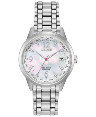Citizen Eco-Drive Women's World Time (non A-T) Stainless Steel Bracelet ...