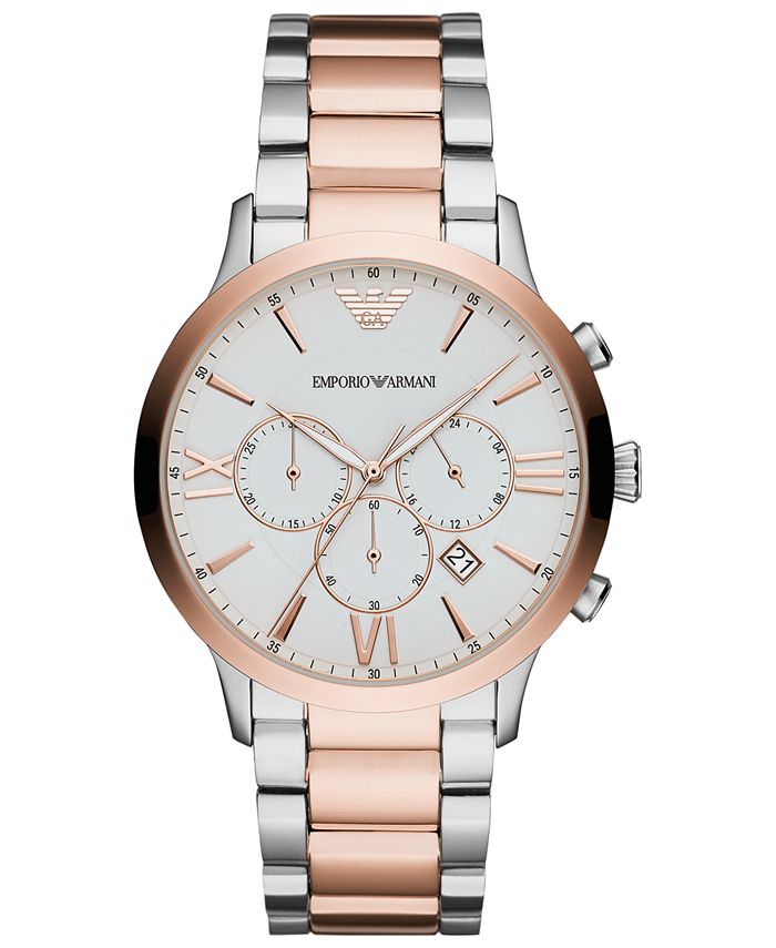 Emporio Armani Men's Chronograph Two-Tone Stainless Steel Bracelet ...