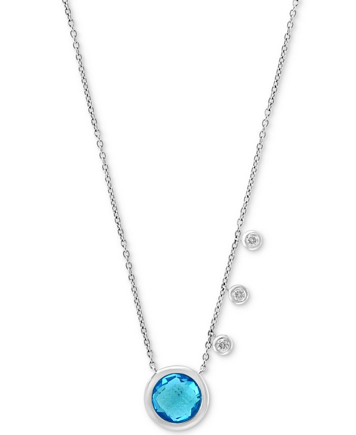 EFFY Collection EFFY® Blue Topaz (2 ct. t.w.) & Diamond (1/10 ct. t.w ...