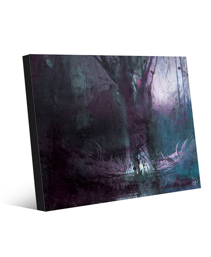 Creative Gallery Foreboding Indigo Fir Tree Abstract 16" x 20" Metal ...