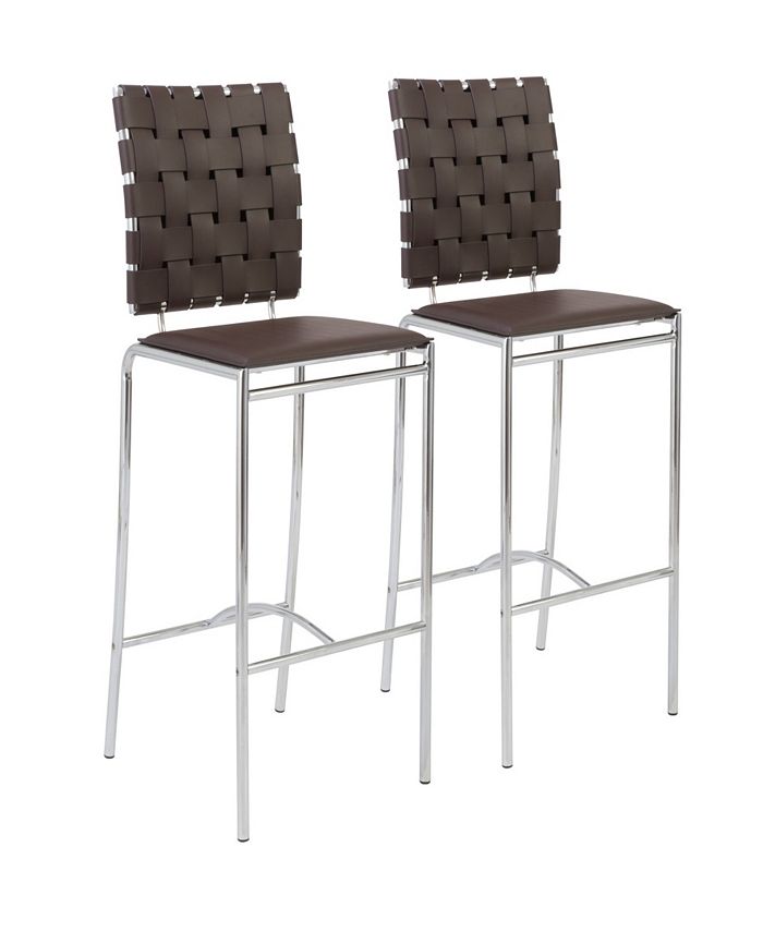 Euro Style Carina Counter Stool with Chrome Legs - Set Of 2 - Macy's