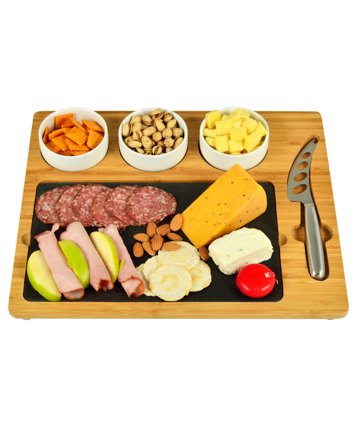 Click here for Picnic at Ascot Deluxe Bamboo  Slate Cheese Board... prices