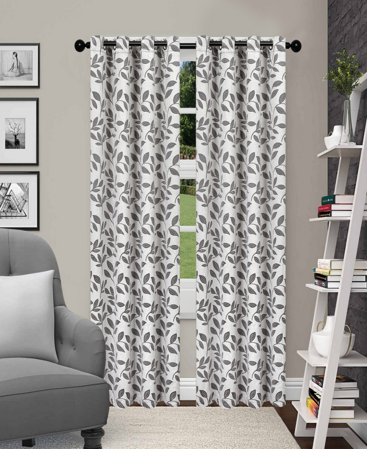 Click here for Superior Leaves Textured Blackout Curtain Set of 2... prices