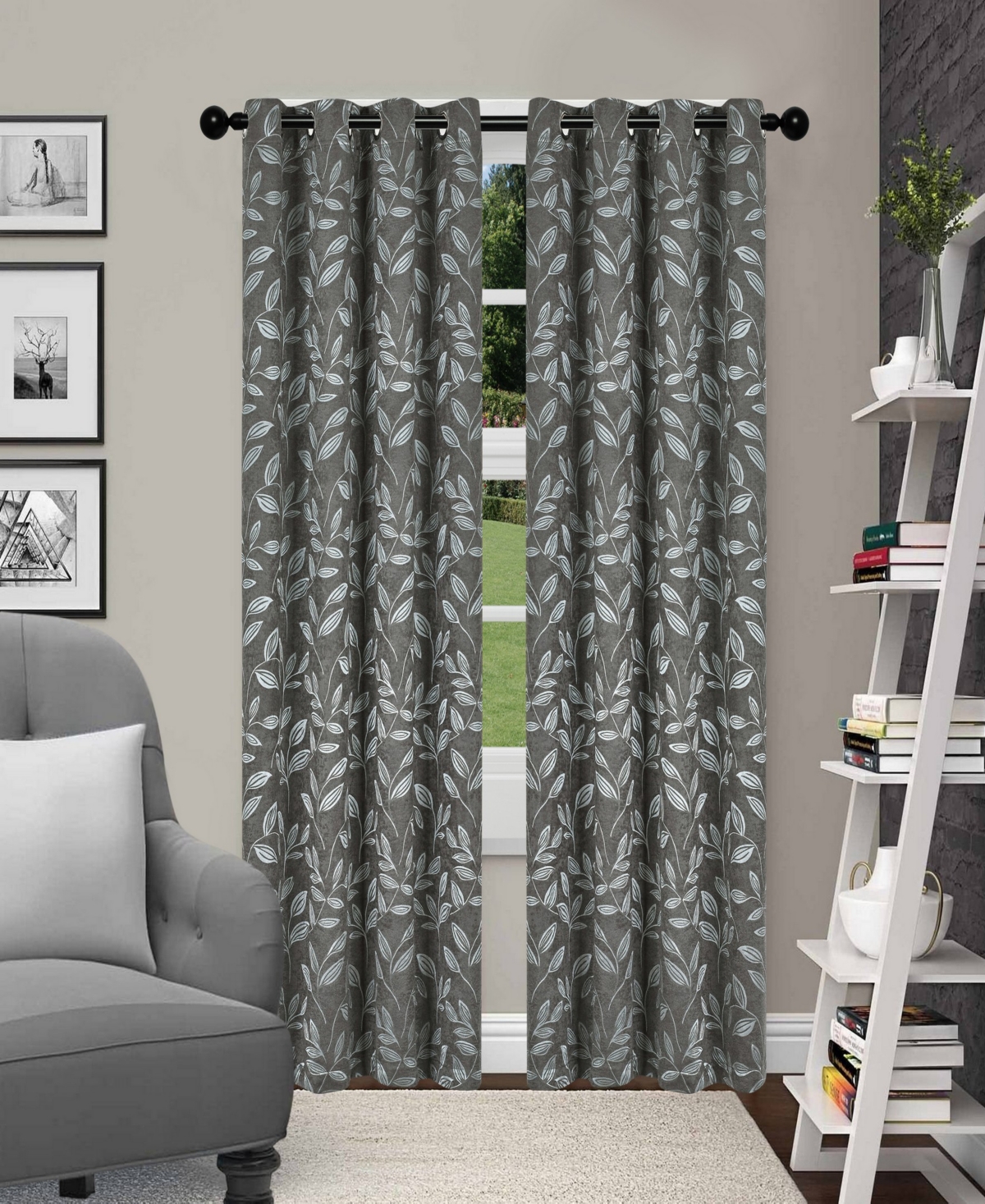 Click here for Superior Leaves Textured Blackout Curtain Set of 2... prices