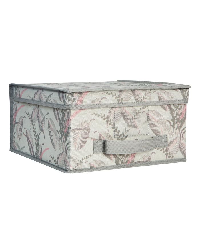 Laura Ashley Medium Collapsible Storage Box in Palm Leaf - Macy's