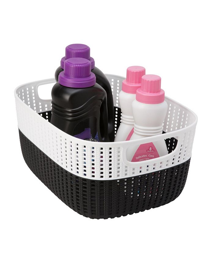 Simplify 2-Tone Decorative Large Storage Basket in Black - Macy's