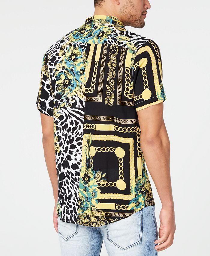 Reason Men's Floral and Chains Woven Shirt - Macy's