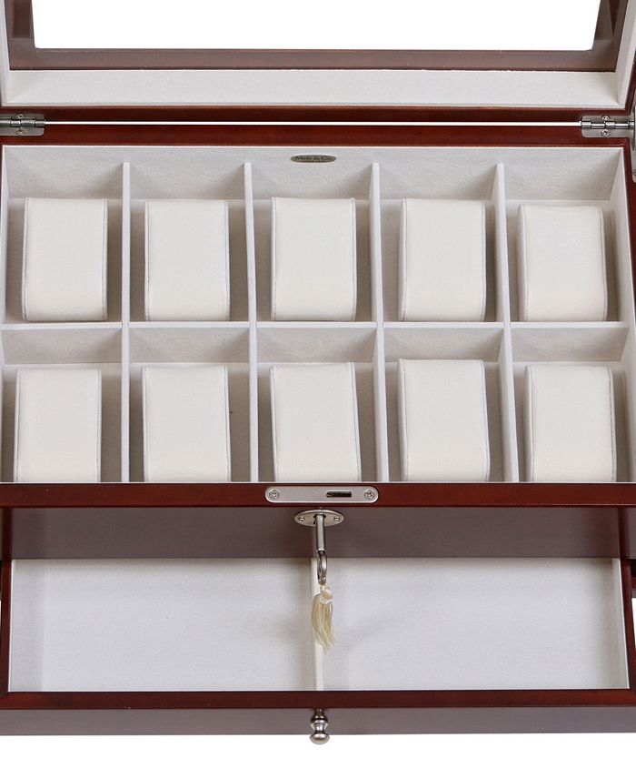 Mele & Co Christo Glass Top Wooden Watch Box - Macy's