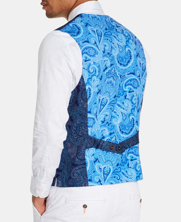 Tallia Men's Slim-Fit Stretch Paisley Vest - Macy's