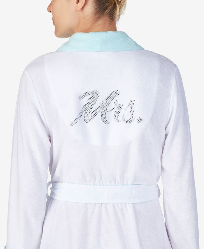 Betsey Johnson Bridal Sequin 'Mrs.' Knit Robe - Macy's