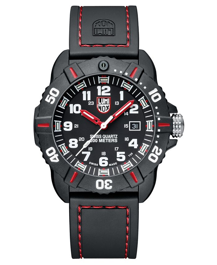 Luminox Men's 3035 Cornado Red/ Black Rubber Strap Watch - Macy's