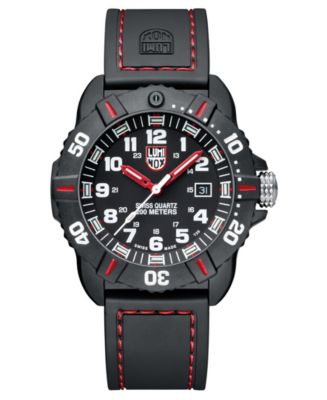 Luminox Men's 3035 Cornado Red/ Black Rubber Strap Watch - Macy's